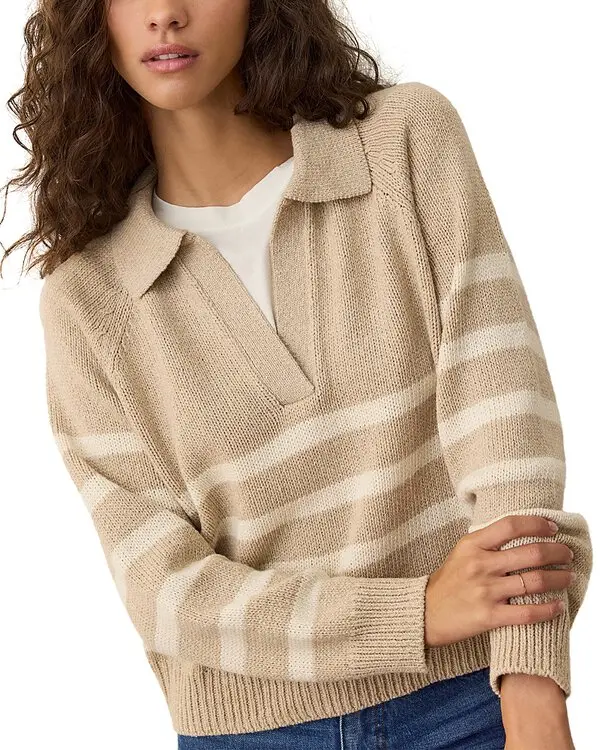 Marine Layer Berkeley Polo Sweater - Oatmeal