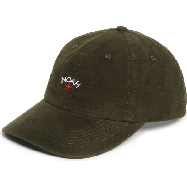 NOAH Cotton Moleskin Baseball Cap - Olive