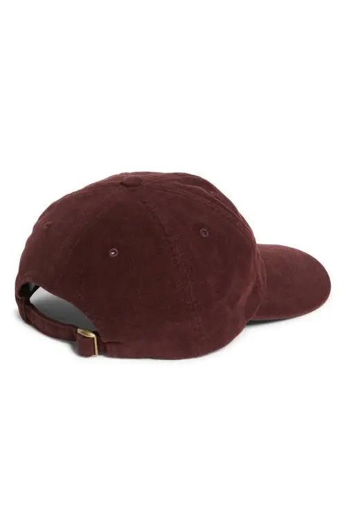 NOAH Cotton Moleskin Baseball Cap - Pinot