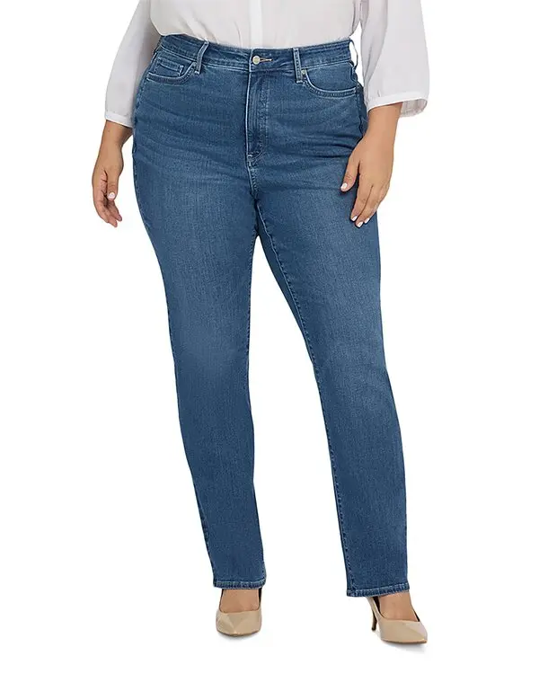 NYDJ Marilyn High Rise Straight Jeans - Lake Notre