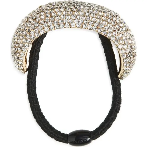 L. Erickson Junia Ponytail Cuff Holder - Crystal/gold