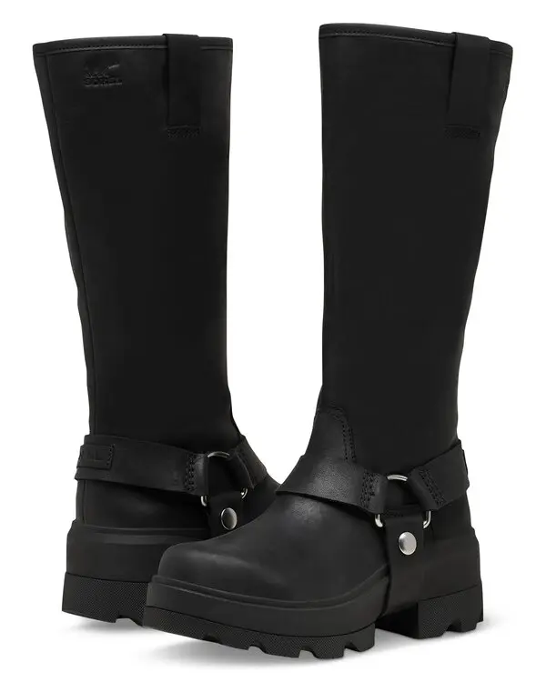 Sorel Joan Frwd Leather Tall Boots - Black/black