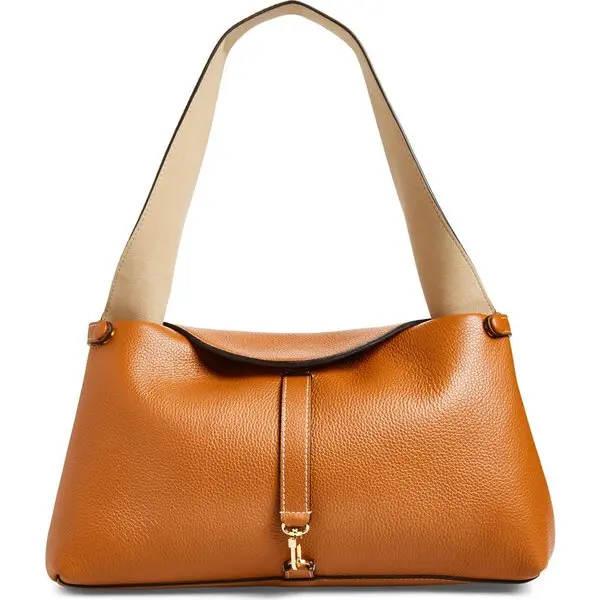 REE PROJECTS Florencia Soft Pebble Grain Leather Shoulder Bag - Caramel