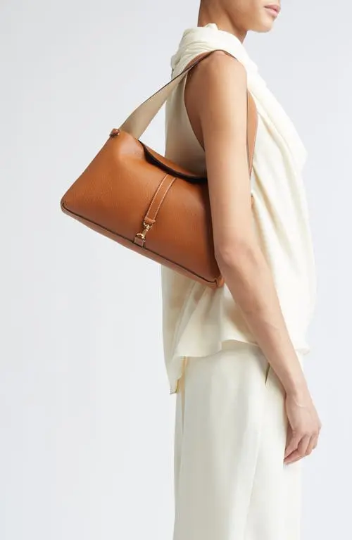 REE PROJECTS Florencia Soft Pebble Grain Leather Shoulder Bag - Caramel