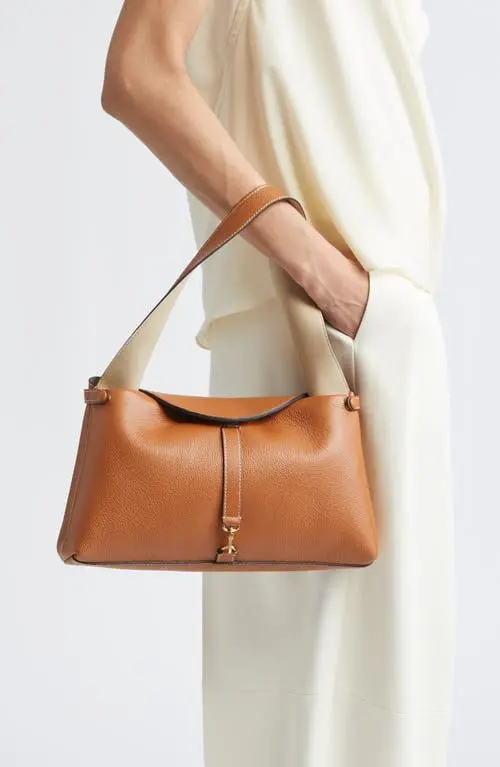 REE PROJECTS Florencia Soft Pebble Grain Leather Shoulder Bag - Caramel
