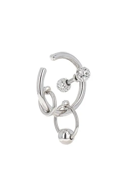JUSTINE CLENQUET Betsy Single Crystal Ear Cuff - Palladium