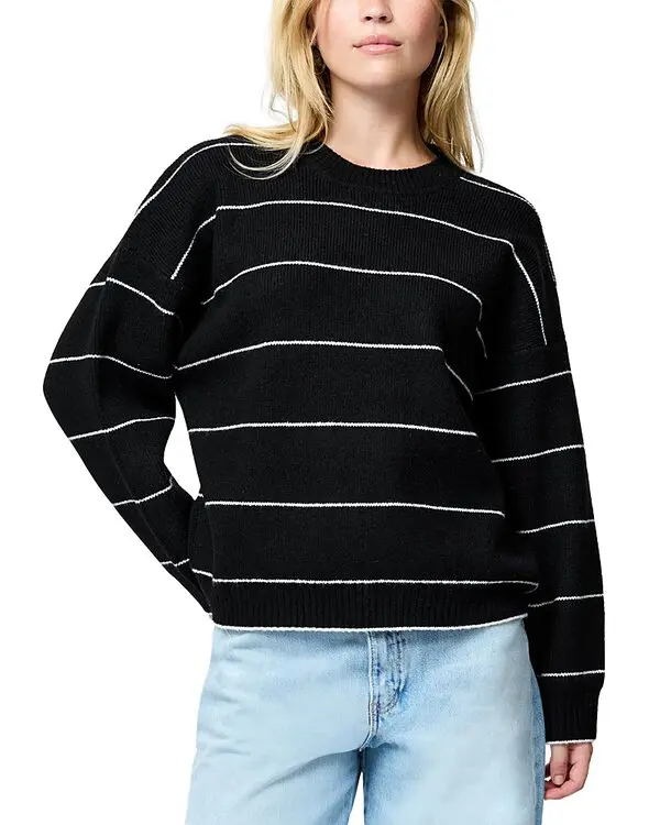 French Connection Riddley Crewneck Sweater - Black/porcelain Cream
