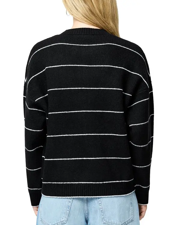 French Connection Riddley Crewneck Sweater - Black/porcelain Cream