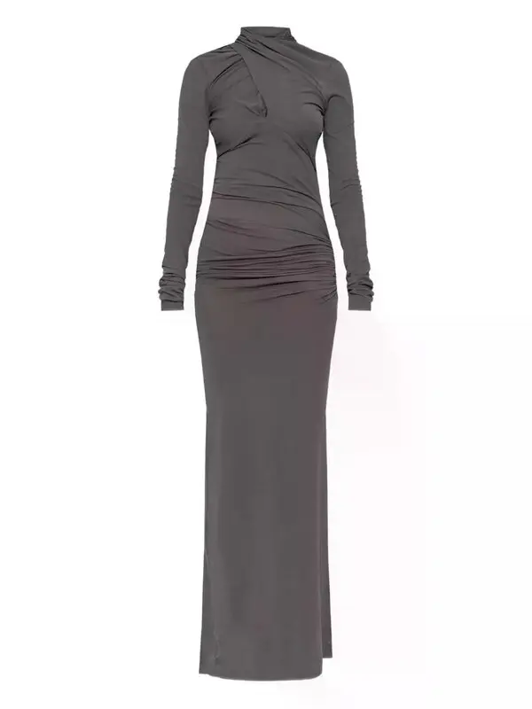 Entire Studios Draped Long-Sleeve Maxi Dress - Grey - 21% Off | Editorialist
