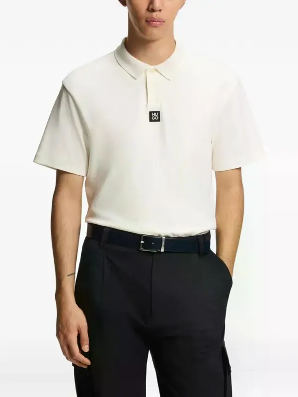 Hugo Logo-patch Polo Shirt - Neutrals