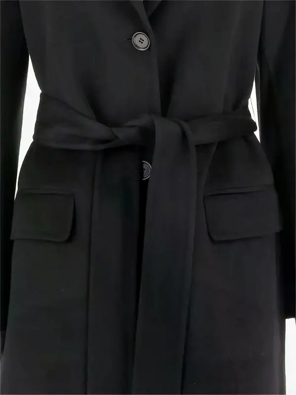 Aspesi Belted Wool Coat - Black