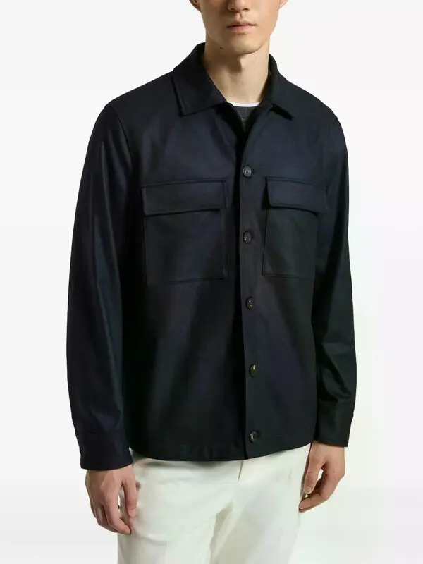 Peserico Pocket Button Jacket - Blue
