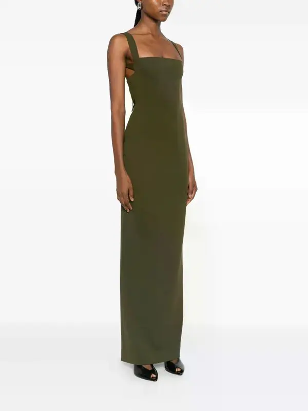 Solace London Square-neck Midi Dress