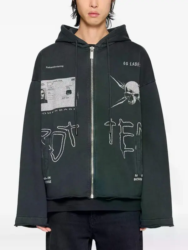 44 LABEL GROUP Raw-cut Zip Hoodie