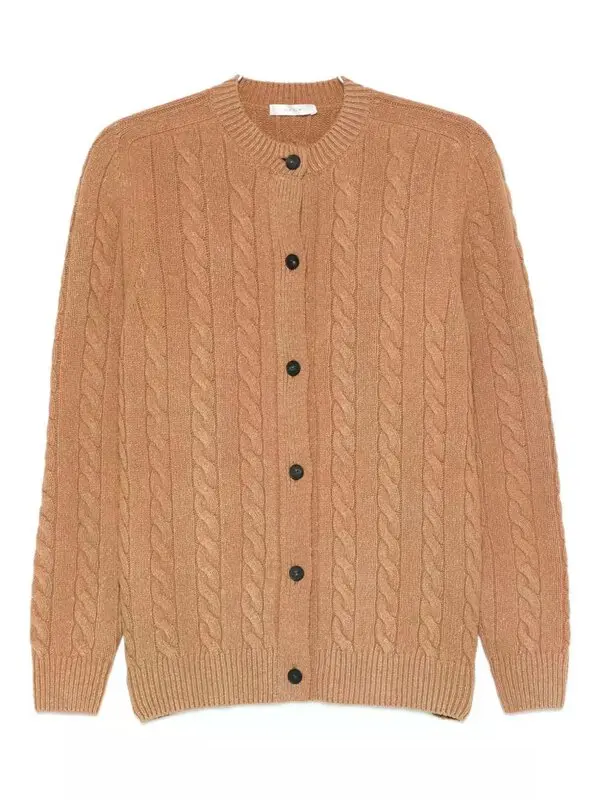 THE ROW Loneke Cable-knit Cardigan - Neutrals