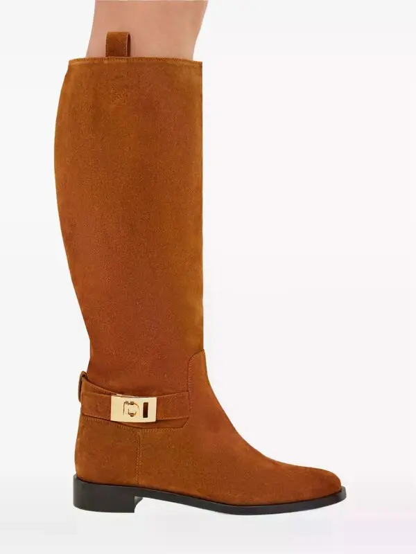 FERRAGAMO Buckle-detail Knee-high Boots