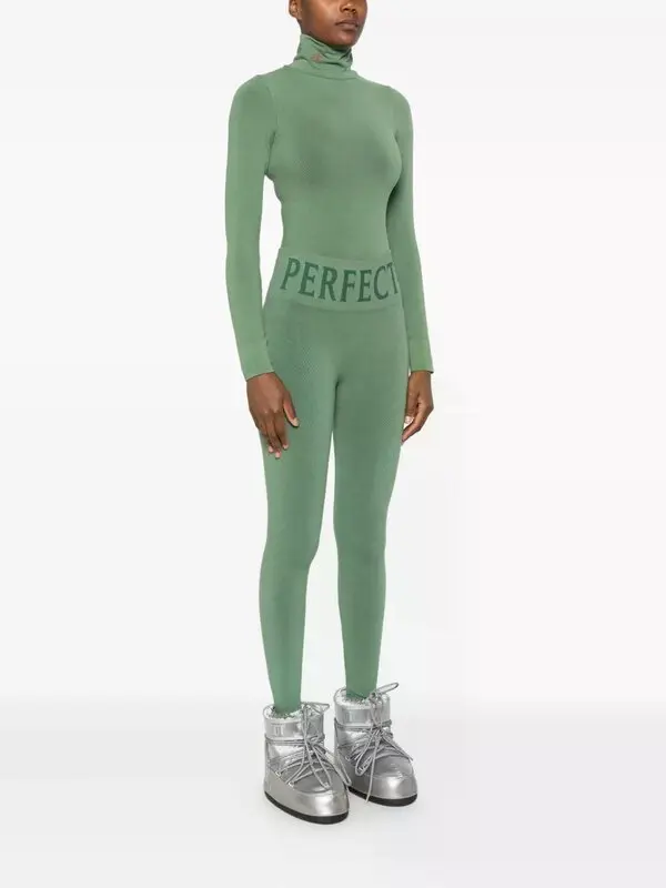Perfect Moment Seamless Thermal Ski Leggings - Green