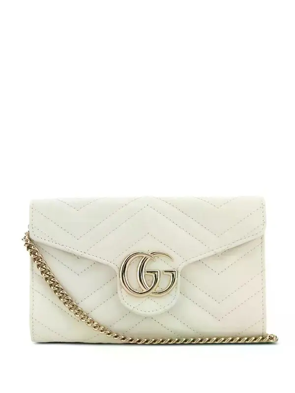 Gucci Gg Marmont Chevron-leather Wallet - White