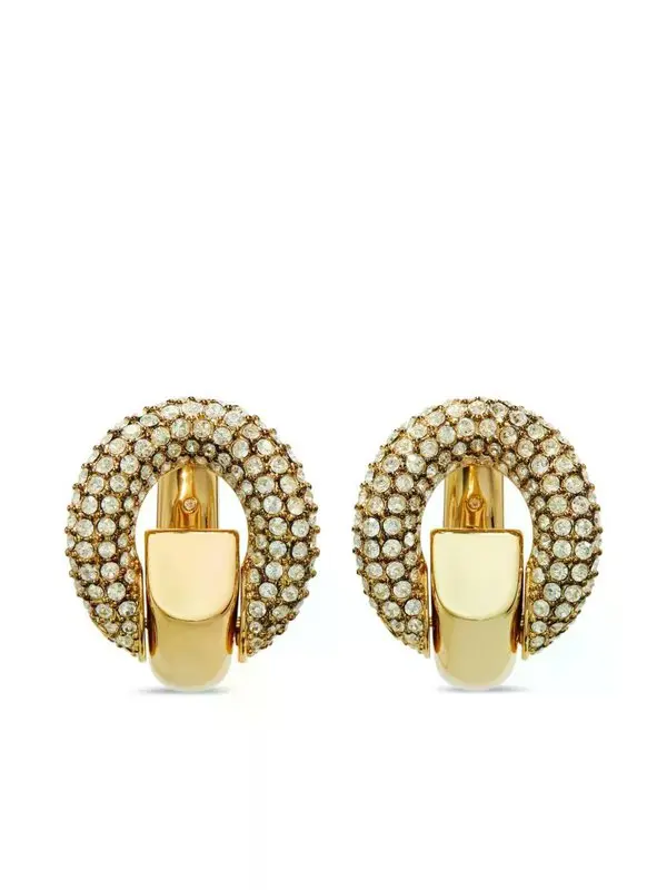Tory Burch Crystal-embellished Hoop Earrings - Gold