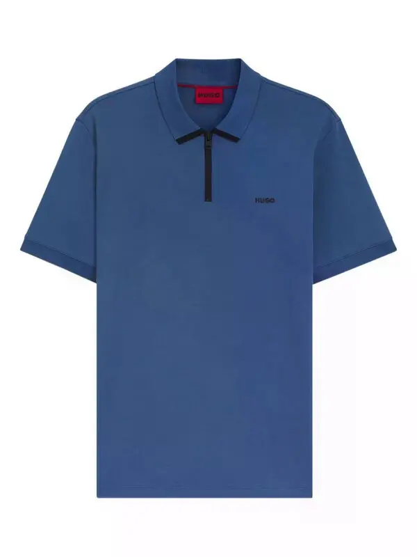 Hugo Zip-up Polo Shirt - Blue