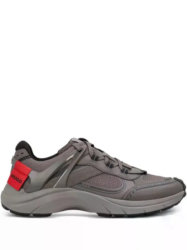 Hugo Lace-up Panelled Trainers - Grey