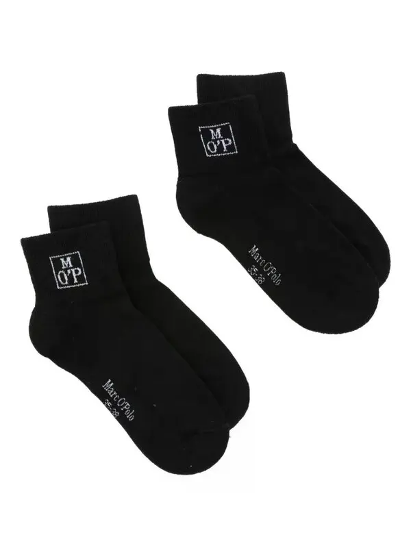 Marc O'polo Logo Intarsia Socks - Black