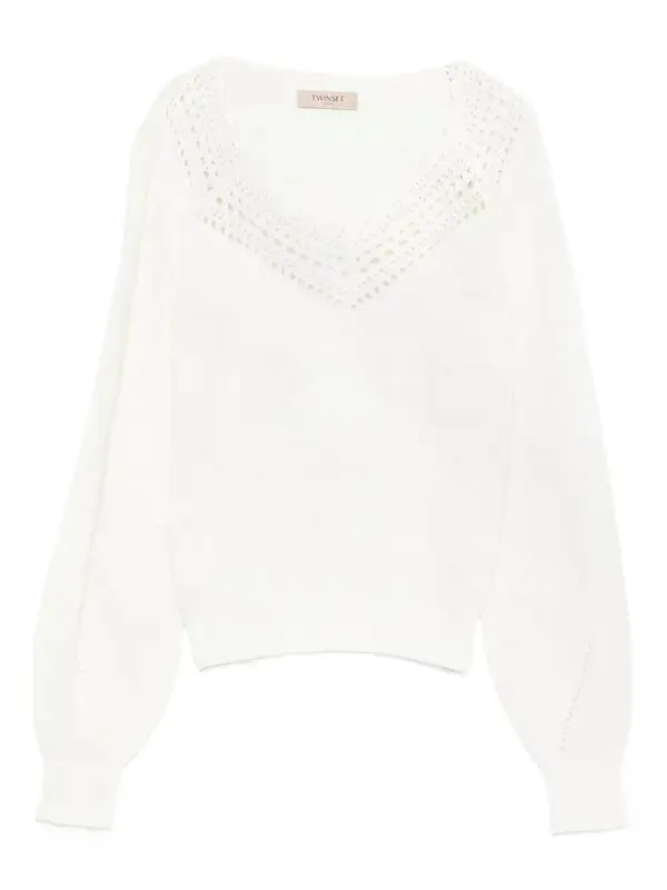 TWINSET Open-knit Jumper - White