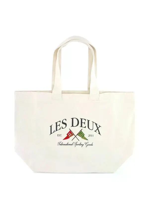 LES DEUX Logo Tote Bag - White