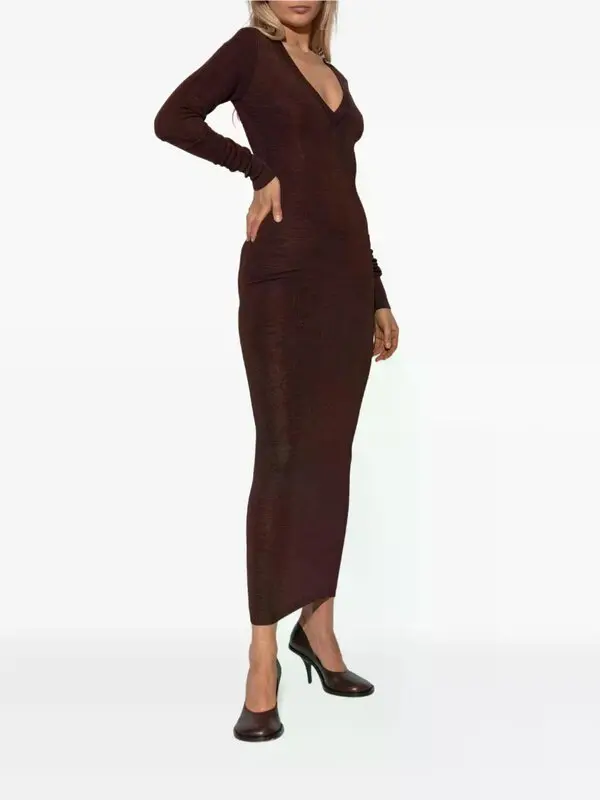 ENTIRE STUDIOS V-neck Long-sleeve Midi Dress