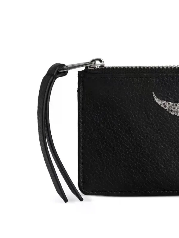 Zadig&Voltaire Signature Wings Zip Card Holder - Black