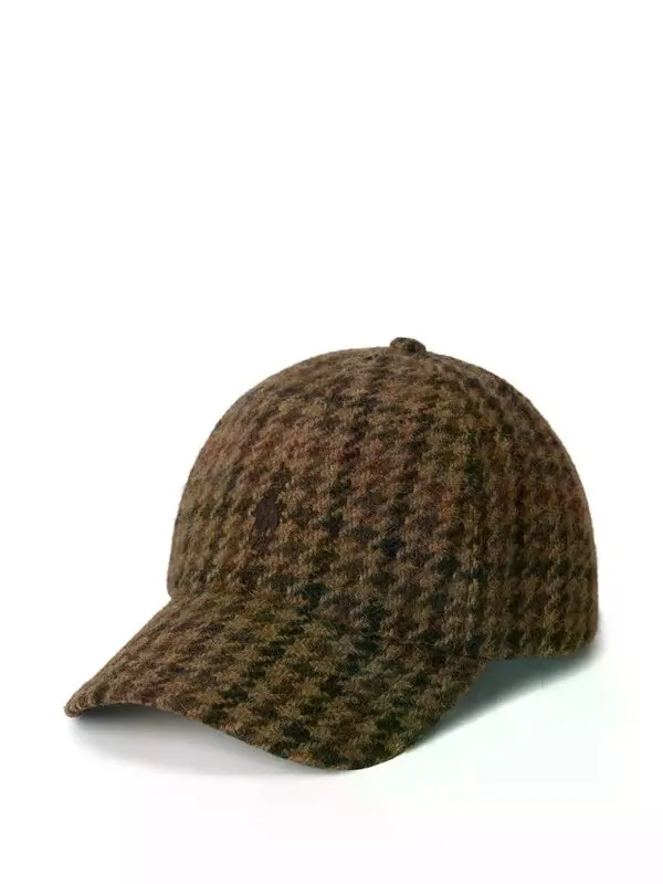 Ralph Lauren Houndstooth Wool Cap - Brown