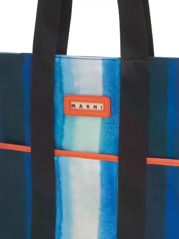 Marni Striped Tote Bag With Tape Handles