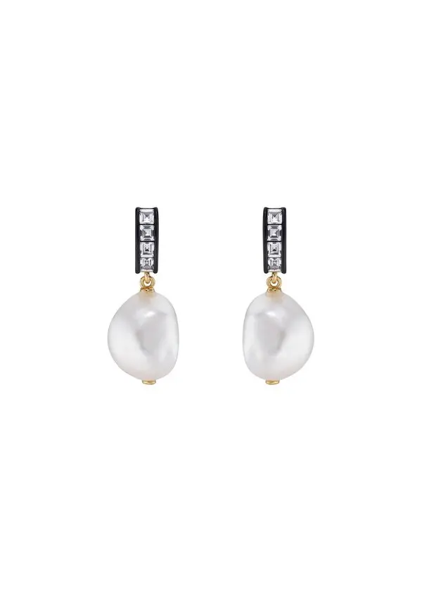 LAURA VANN Blythe 14kt Gold Vermeil Drop Earrings - Pearl