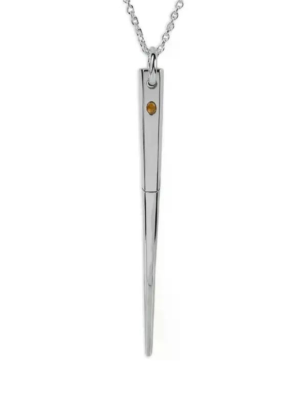 PARTS OF FOUR Big Spike Sapphire Necklace - Silver
