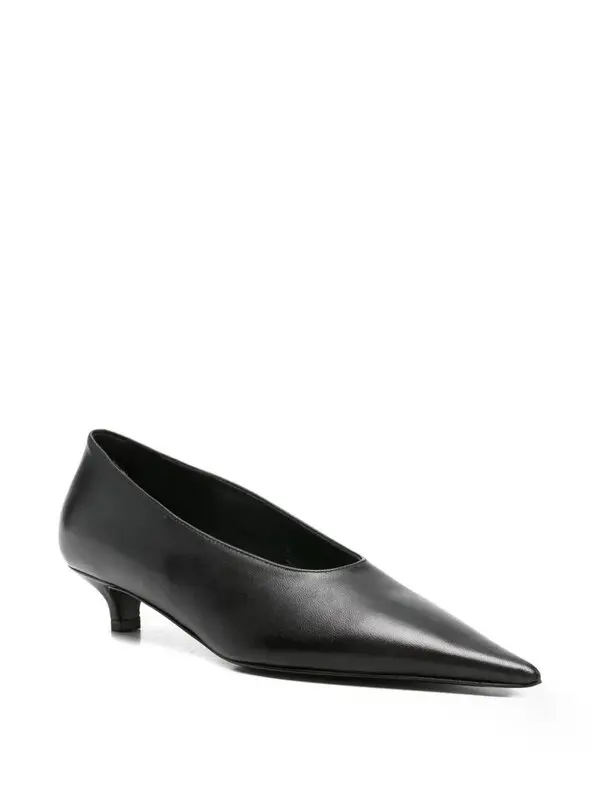 TOTEME Sharp Nappa Kitten Pumps - Black