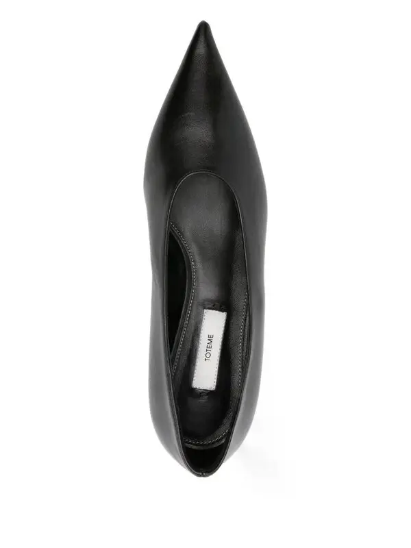 TOTEME Sharp Nappa Kitten Pumps - Black