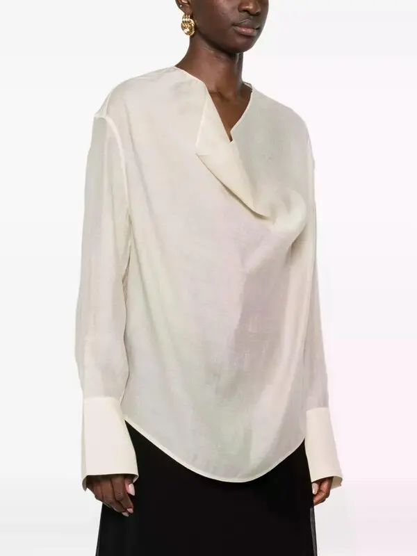 TOTEME Cowl Neck Long Sleeve Blouse