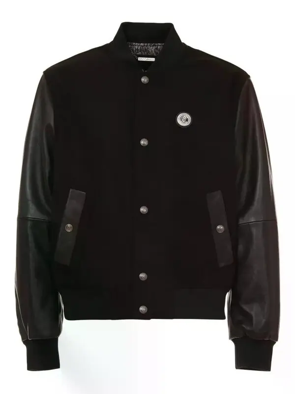 Just Cavalli Leather-sleeves Bomber Jacket