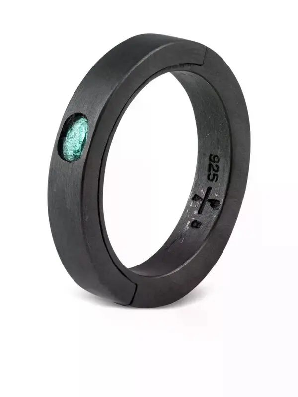 PARTS OF FOUR Sistema Emerald Ring - Black