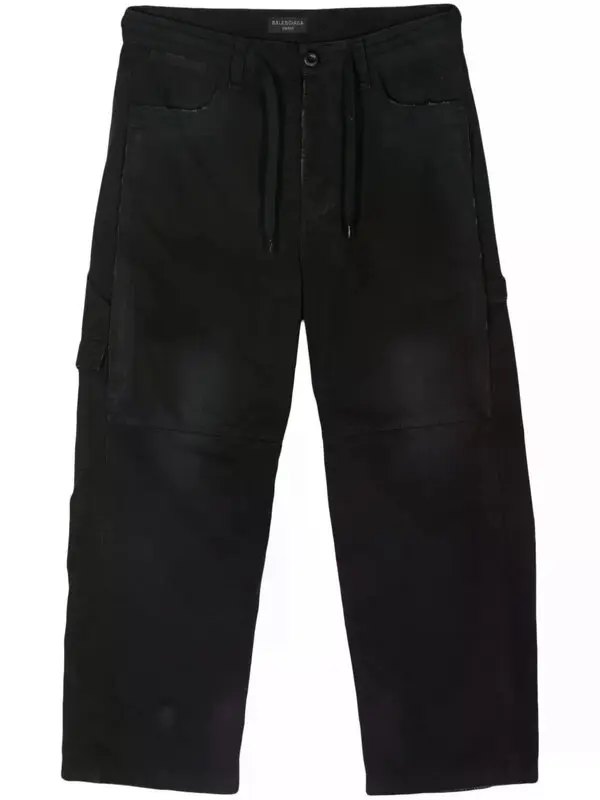 Balenciaga Cotton Cropped Cargo Trousers