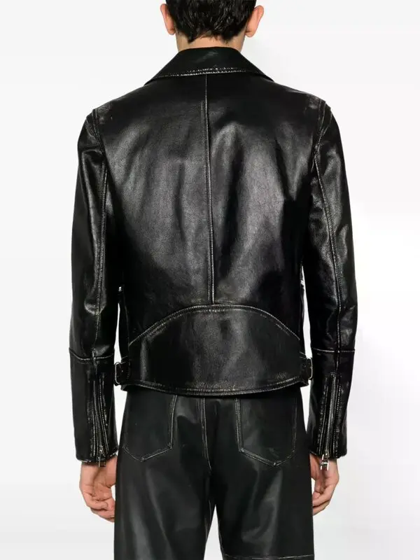 Alexander McQueen Zipped Leather Biker Jacket