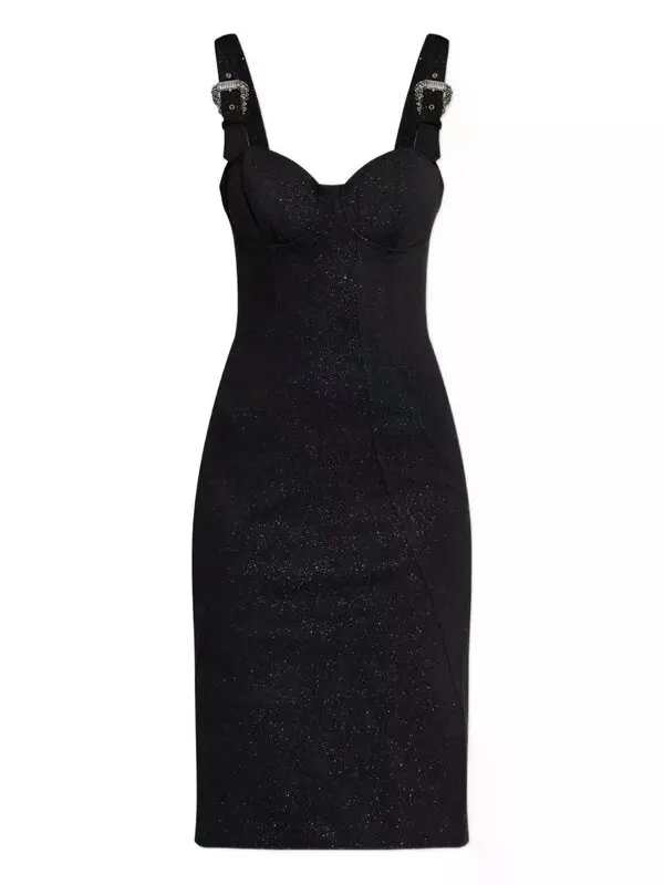 Versace Buckle-strap Midi Dress - Black