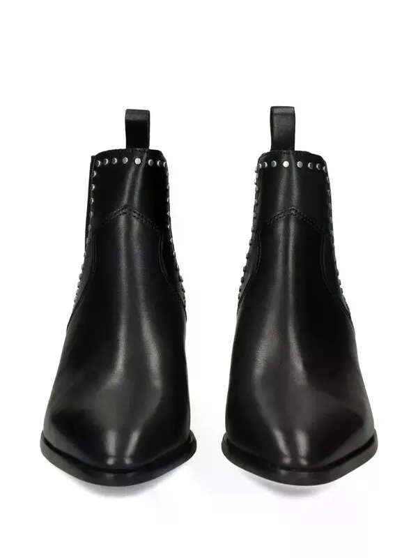 Ash Funk Studded Leather Boots - Black