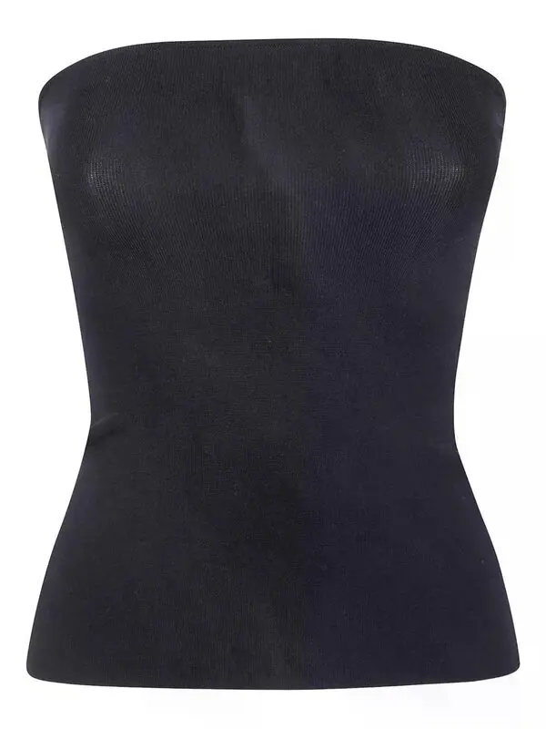 ENTIRE STUDIOS Ribbed Knit Strapless Top - Black