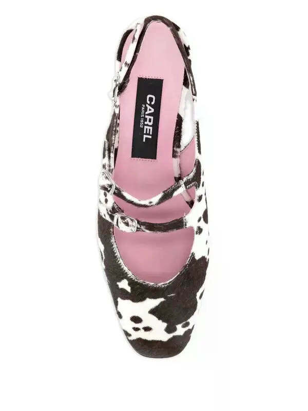 CAREL Leather Buckle Slingback Pumps - Brown