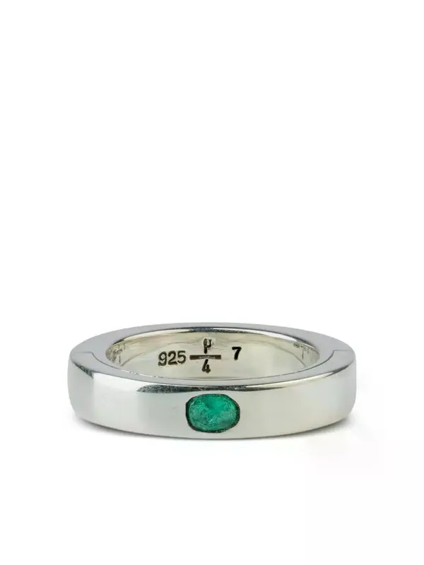 PARTS OF FOUR Sistema Emerald Ring - Silver