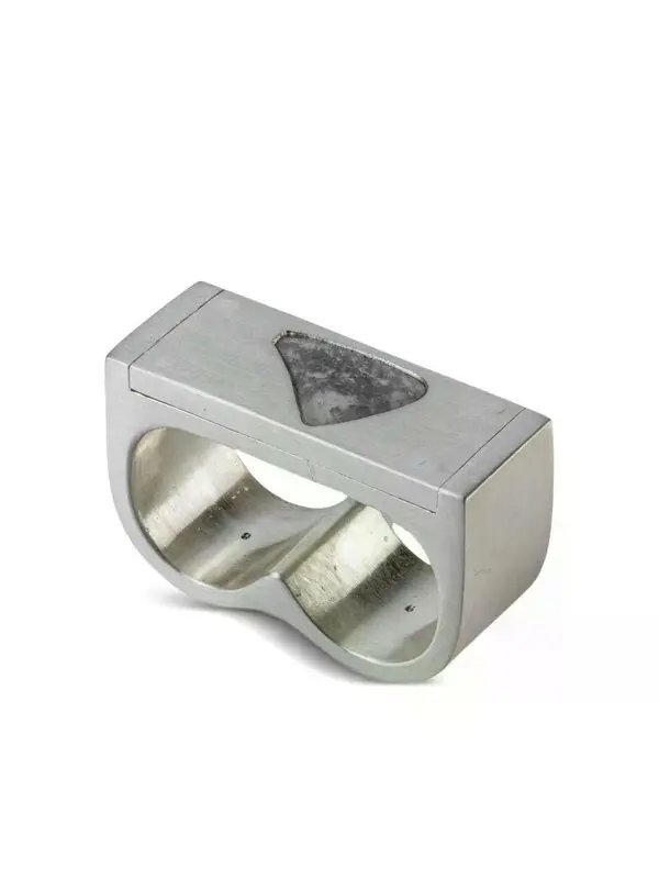 PARTS OF FOUR Plate Double Diamond Ring - Silver