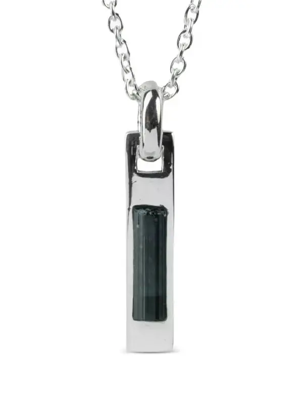 PARTS OF FOUR Plate Tourmaline Pendant Necklace - Silver
