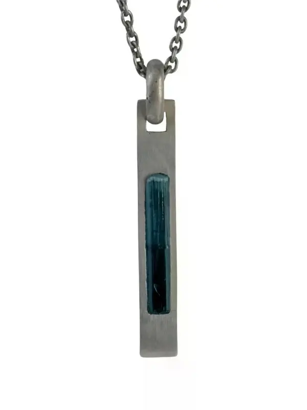 PARTS OF FOUR Plate Tourmaline Pendant Necklace - Silver