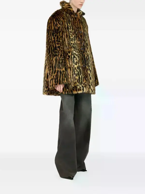 Roberto Cavalli Leopard-print Button Coat